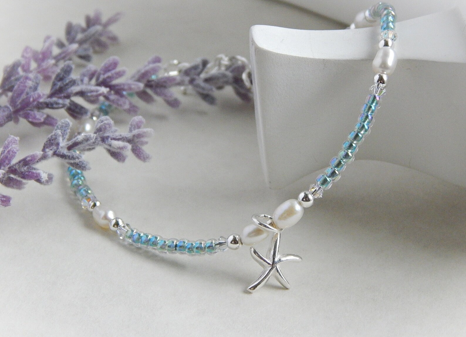 Sterling Silver Starfish Anklet for Women Freshwater Pearl - Etsy