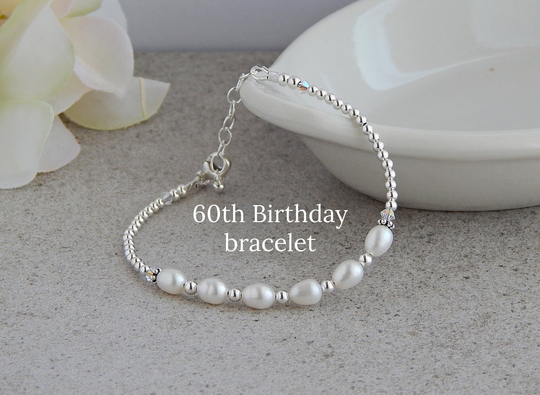 60th Birthday Gift for Women Jewelry, 60th Birthday Bracelet ...