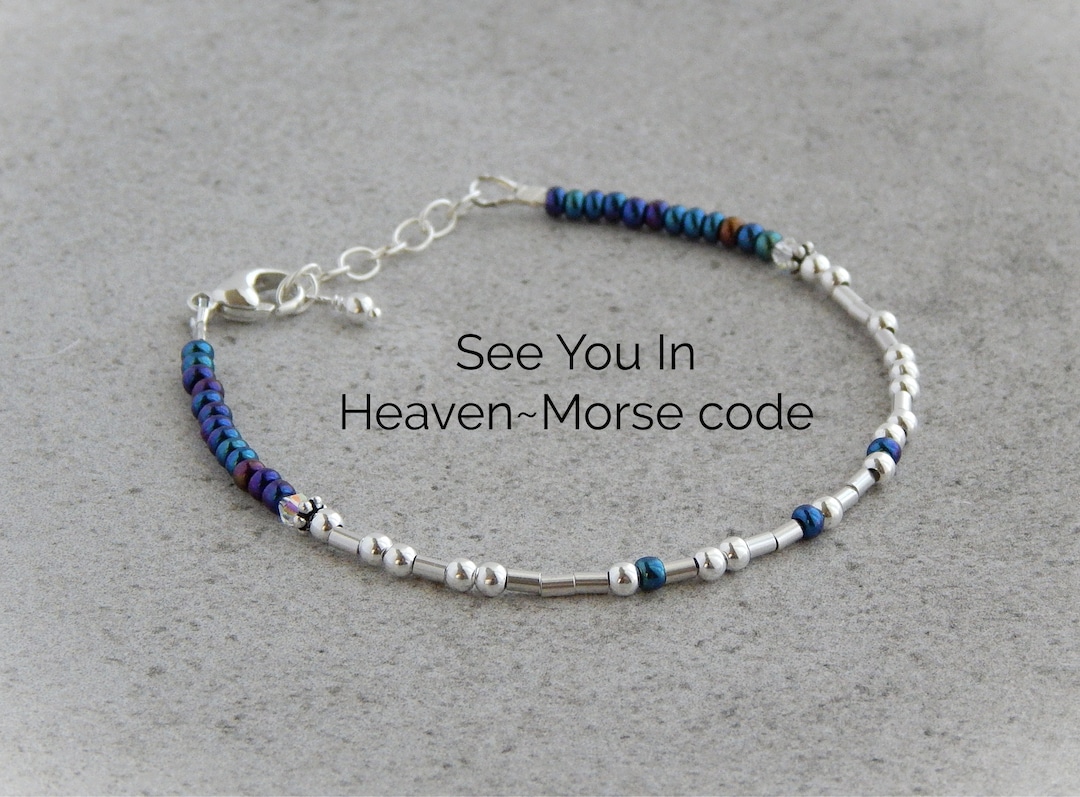 Morse Code Bracelet See You in Heaven, Morse Code Bracelet Sterling ...
