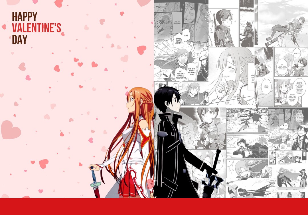 Anime Theme Sword Art Online Valentines Card Canva Template ...