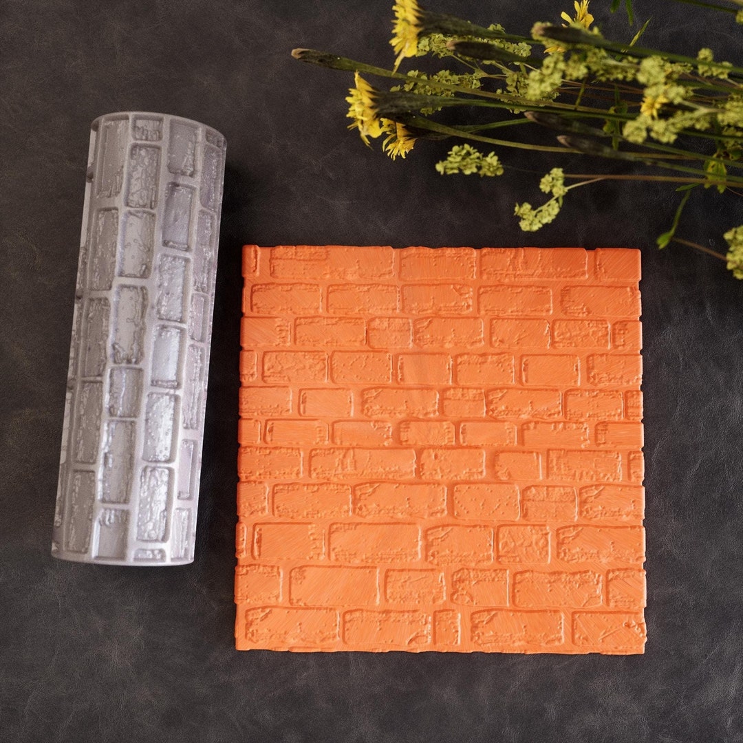 Brick Texture Roller Seamless Polymer Clay Texture Roller Embossing ...