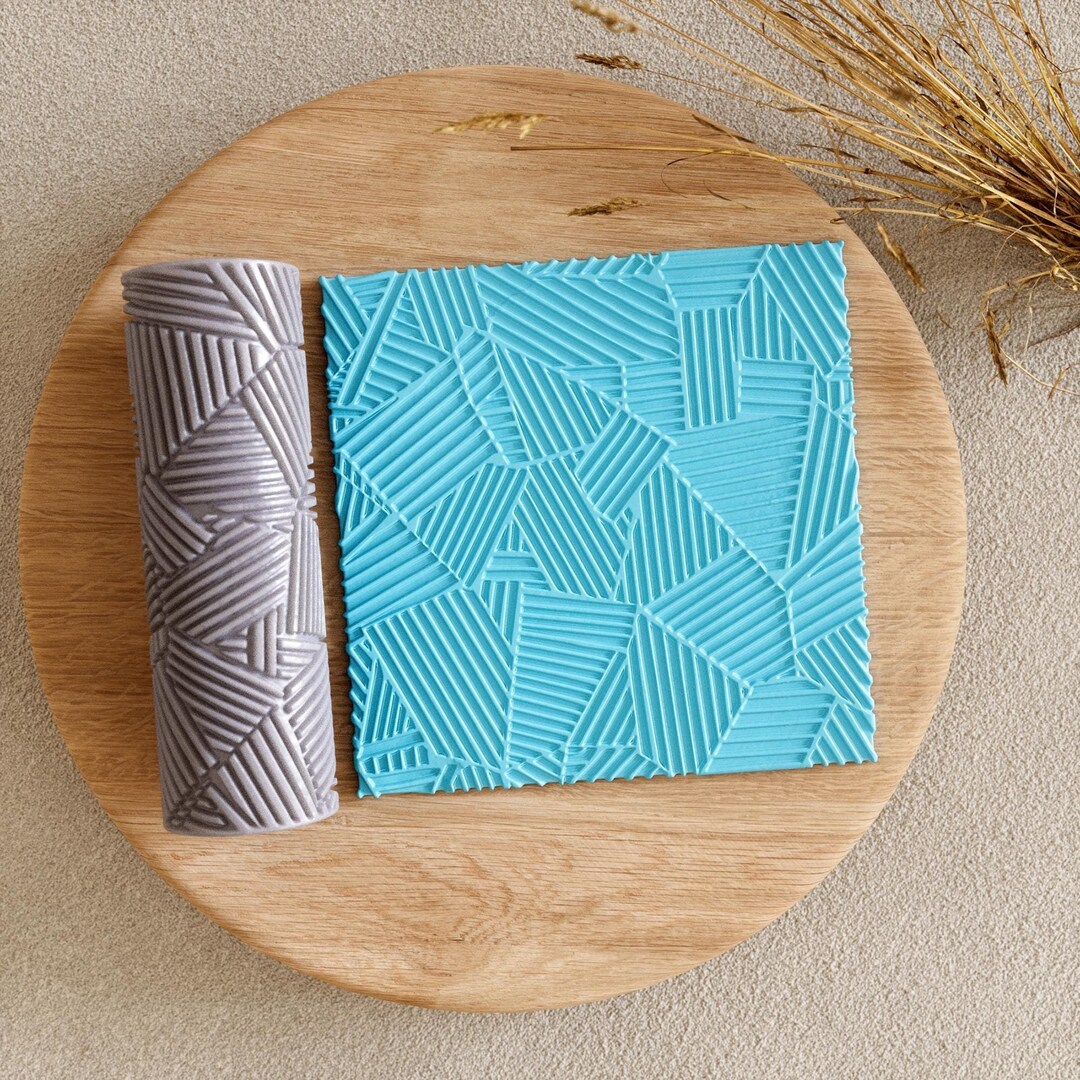 Geometric Texture Roller Seamless Polymer Clay Texture Roller Embossing ...