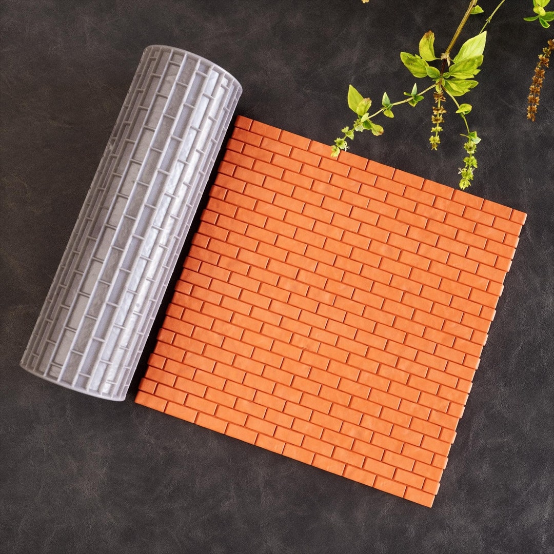 Brick Texture Roller | Seamless Polymer Clay Texture Roller | Embossing ...