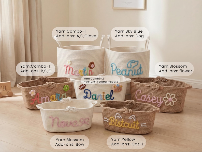 Kids Custom Name Storage Basket · Pets Storage · Personalized Dorm ...