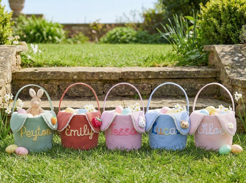 Personalized Easter Bunny Basket, Rabbit Ears Basket, Easter Gift ...