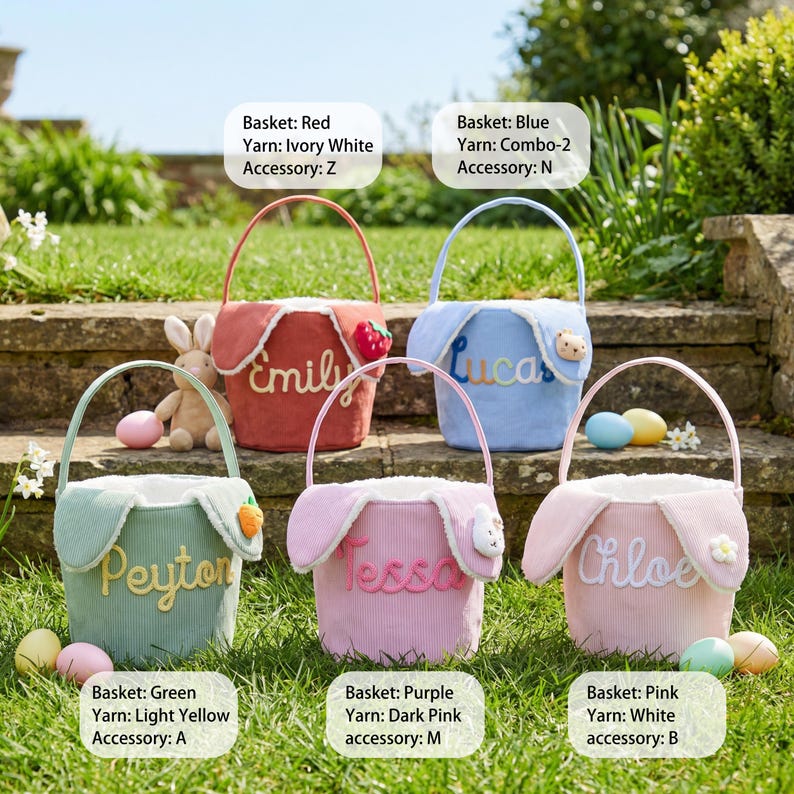 Personalized Easter Bunny Basket, Rabbit Ears Basket, Easter Gift ...