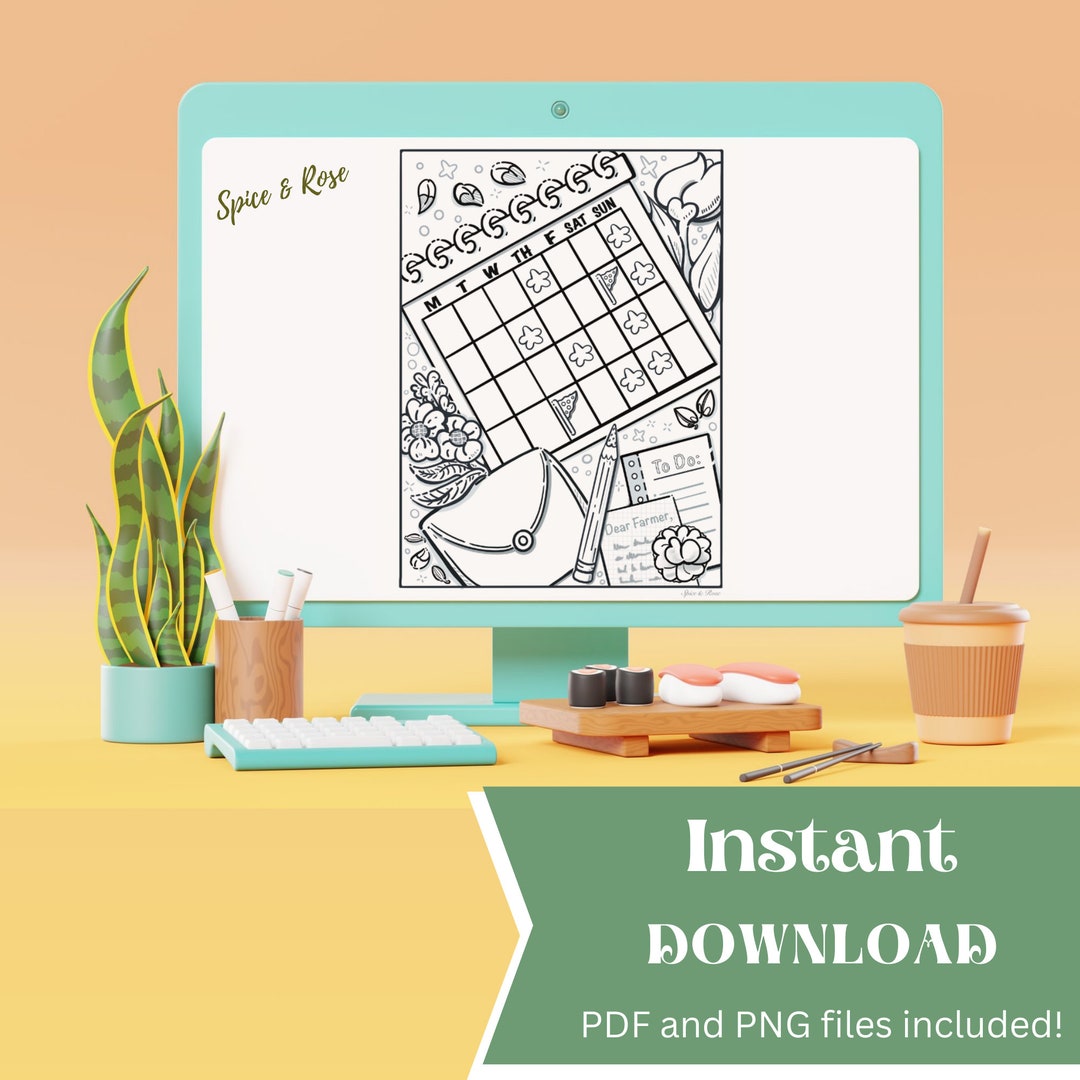 Spring in the Valley || Adult Coloring Page - Etsy