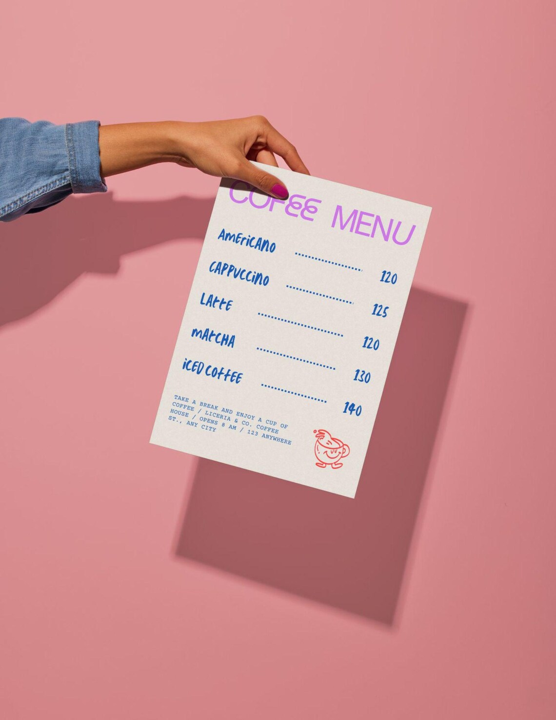 Trendy Coffee Menu, Food Menu Template, Bold Text Coffee Menu - Etsy