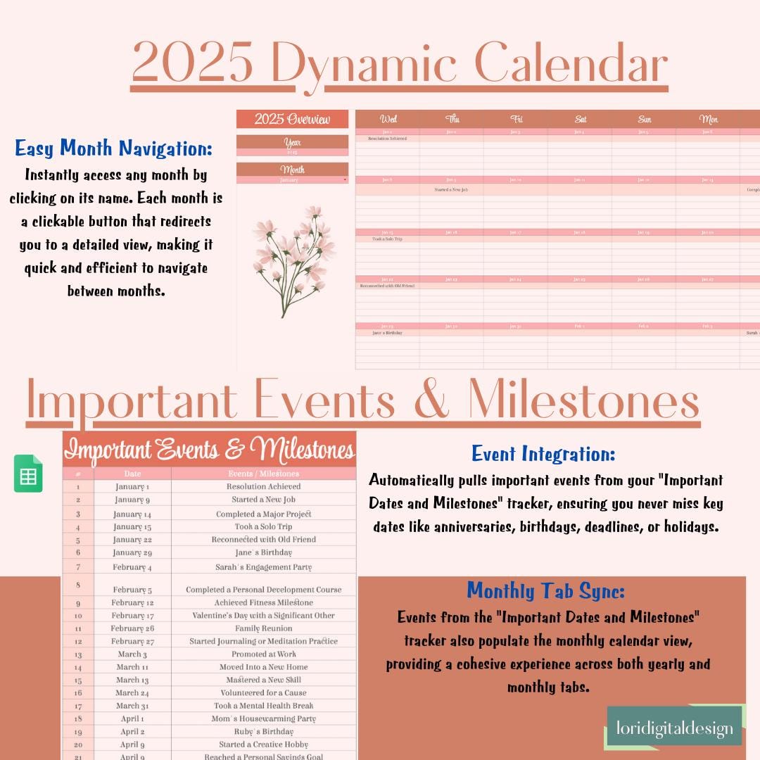 2025 Planner - Editable Google Sheet Planner and Tracker - Etsy