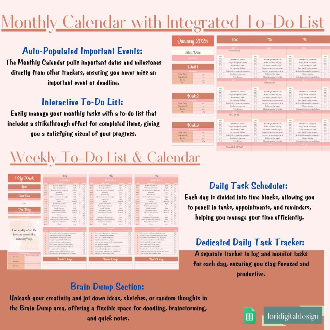 2025 Planner - Editable Google Sheet Planner and Tracker - Etsy