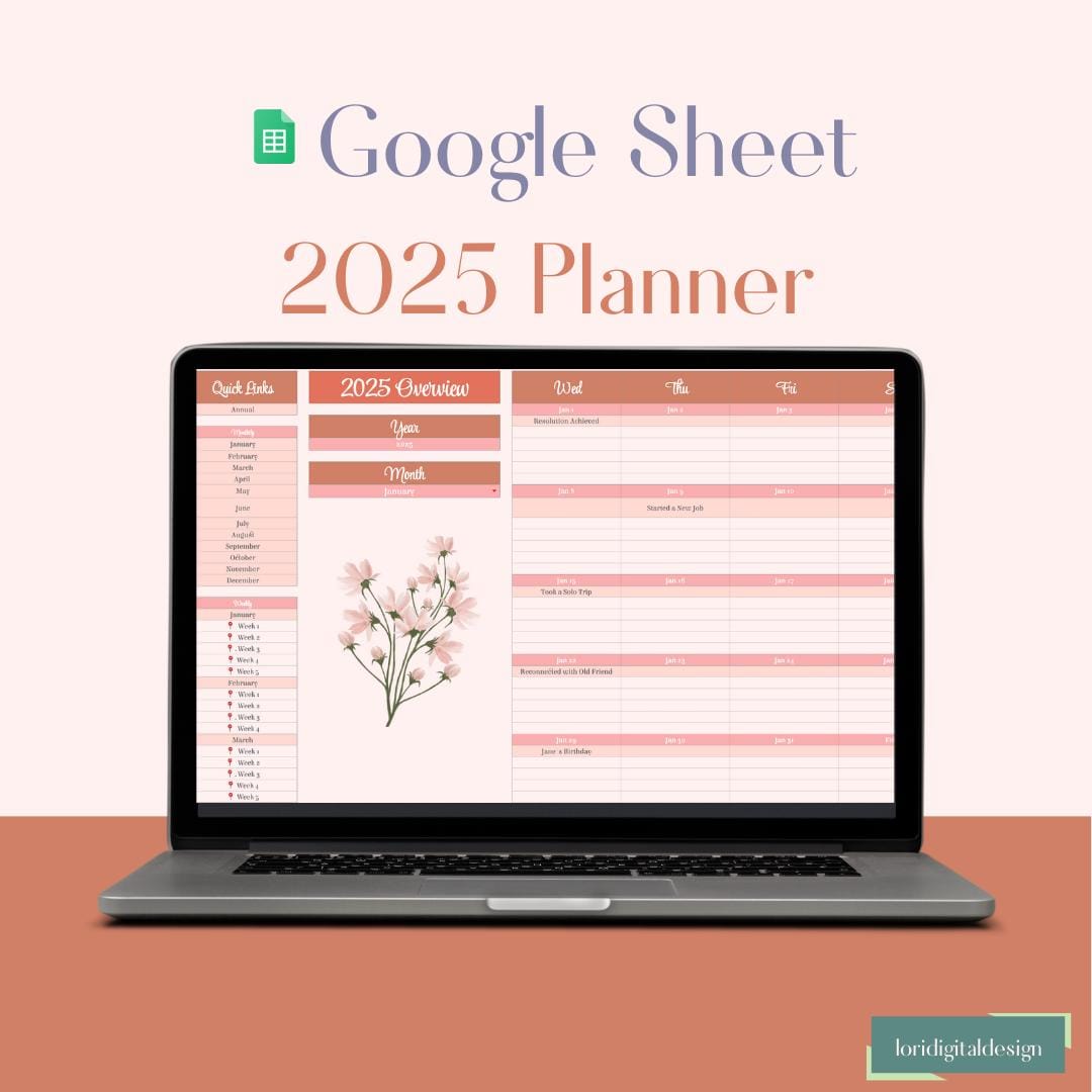2025 Planner - Editable Google Sheet Planner and Tracker - Etsy