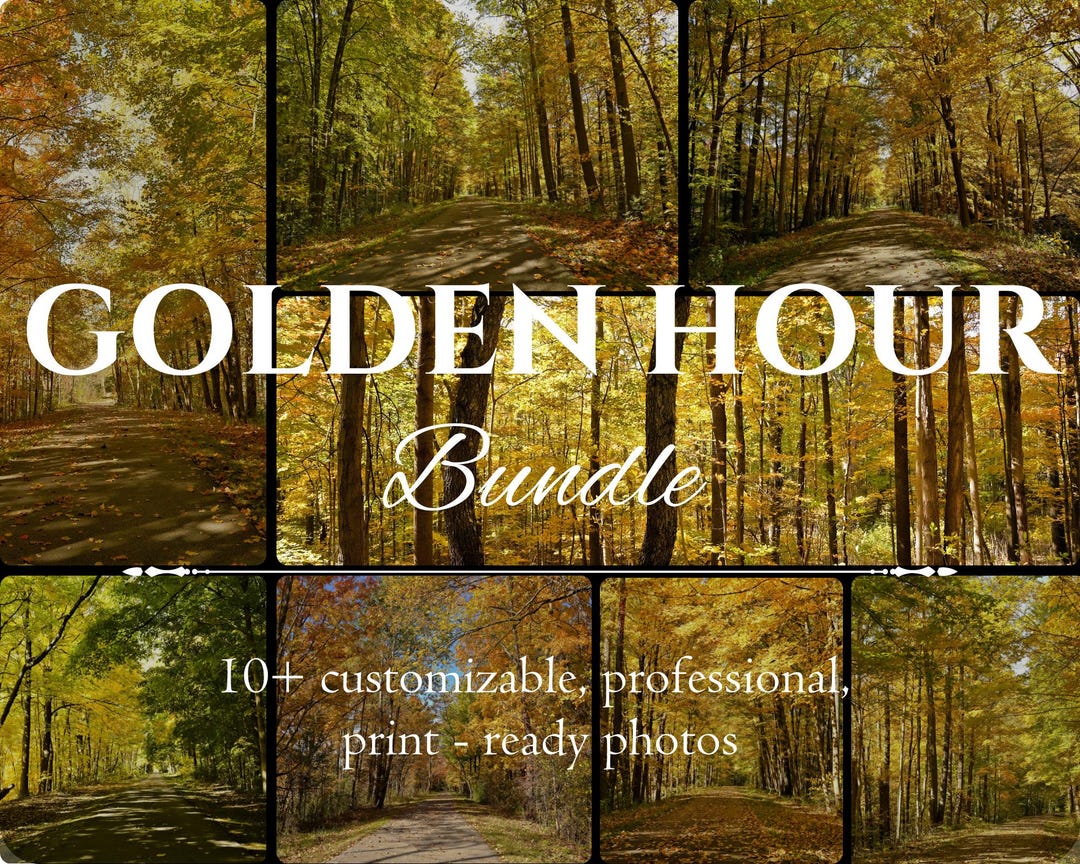 Autumn Golden Hour Photo Set: High-resolution Prints, Home Decor ...