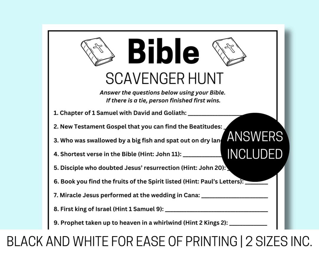 Bible Scavenger Hunt: Church Youth Group Game (printable) - Etsy