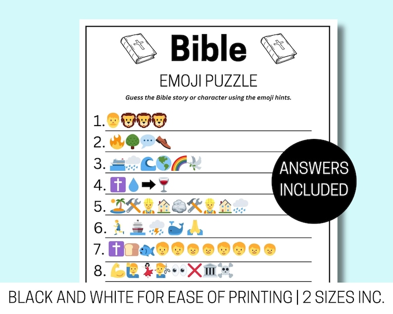 Bible Emoji Puzzle: Youth Group Printable Game (digital Download) - Etsy