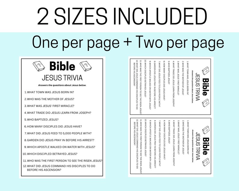 Jesus Trivia Game: Bible Study, Youth Group (printable) - Etsy
