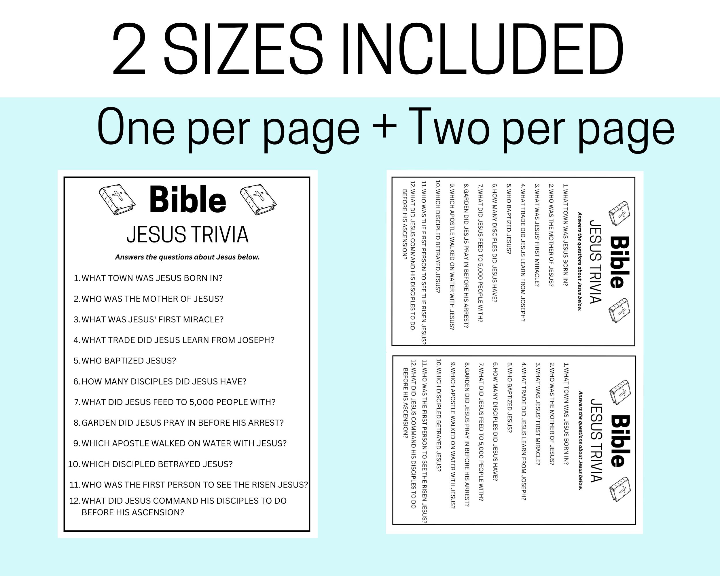 Jesus Trivia Game: Bible Study, Youth Group (printable) - Etsy
