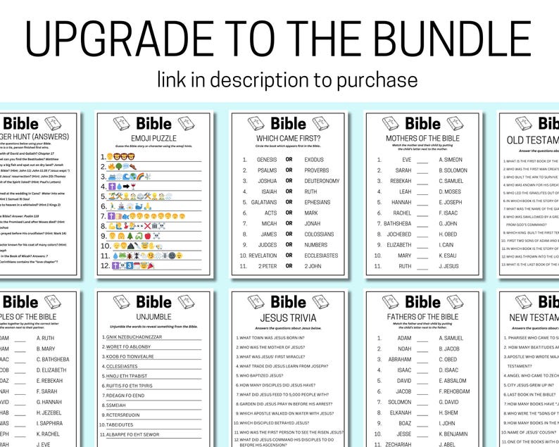 Bible Trivia Game: Which Came First? (printable) - Etsy