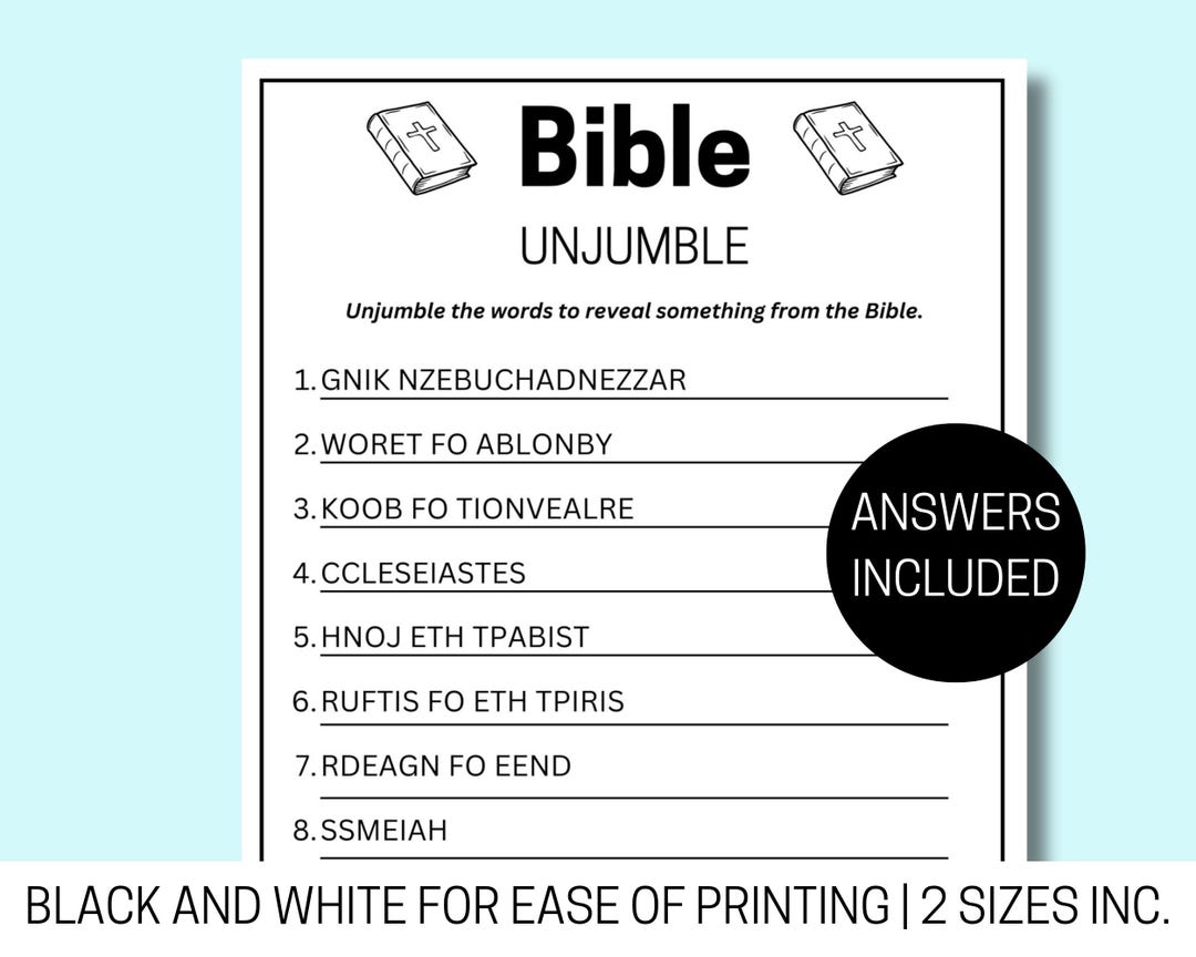 Bible Unjumble Game | Youth Group Games | Church Games | Bible Study ...