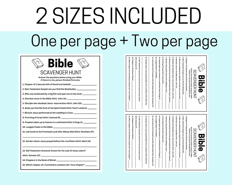 Bible Scavenger Hunt: Church Youth Group Game (printable) - Etsy