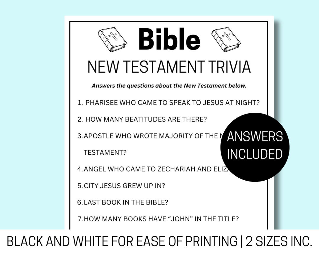 New Testament Trivia | Youth Group Games | Church Games | Bible Study ...