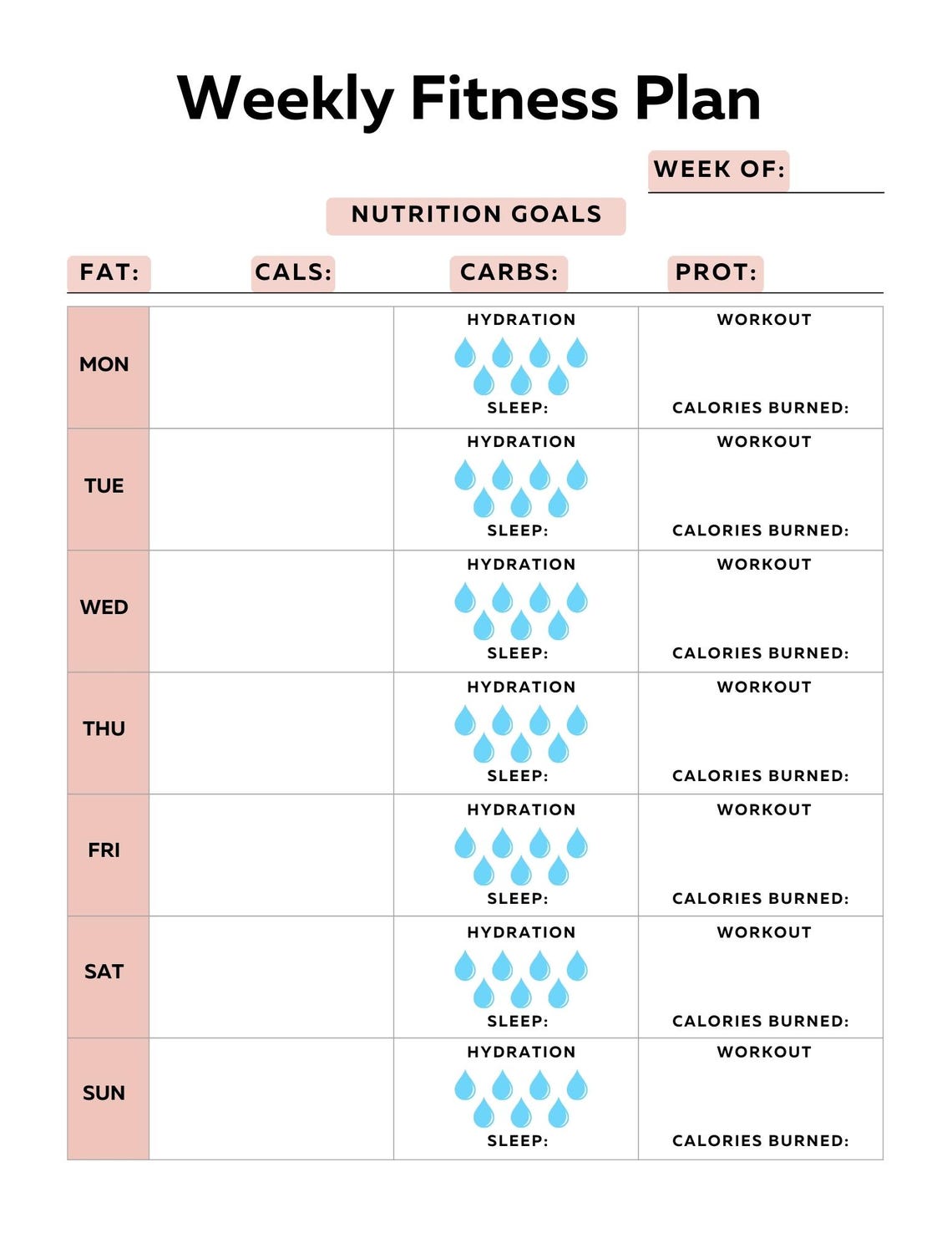 Weight Loss Planner Daily Weekly Fitness Tracker Goal Setting Journal ...