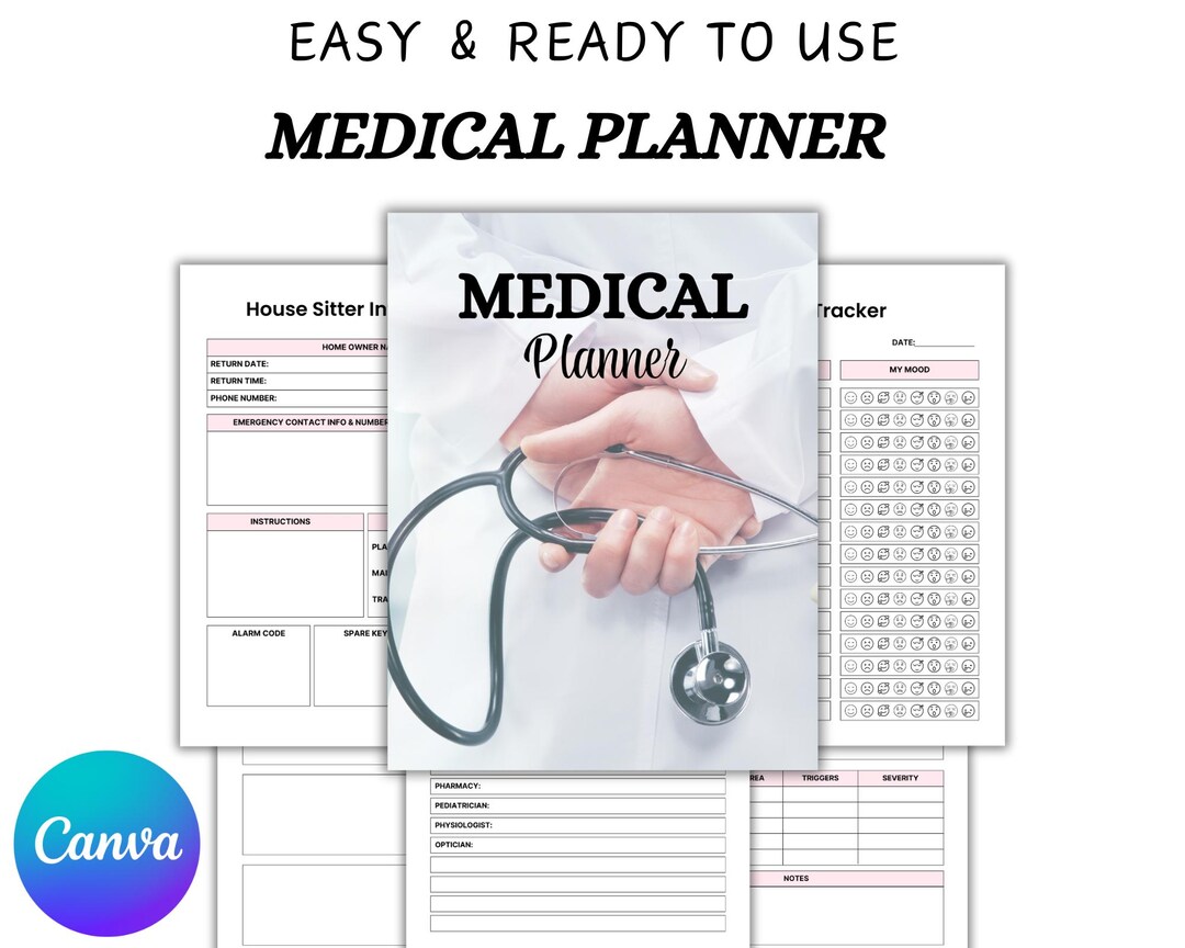 Printable Health & Medical Planner Organize Your Appointments ...