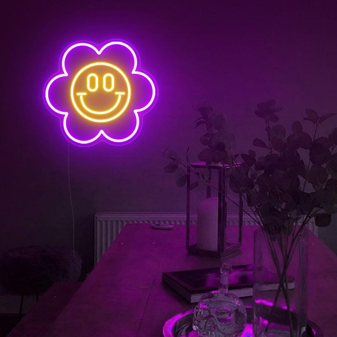 Soul Sun and Moon LED Neon Sign| Half Moon Face Light| Evil Sun Anime ...