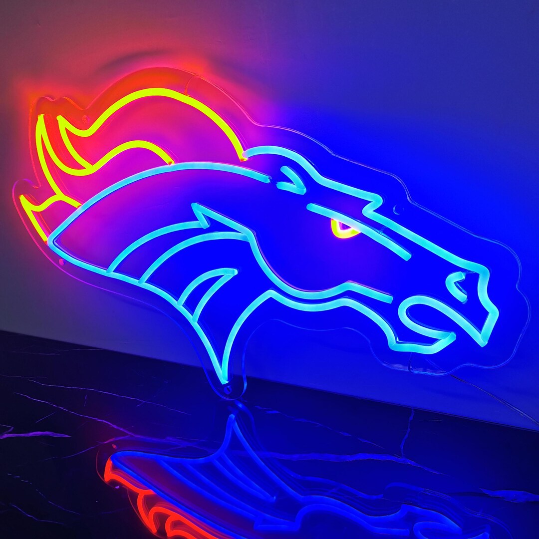 Sports Football Neon Light Denver Broncos Neon Sign Man Cave ...