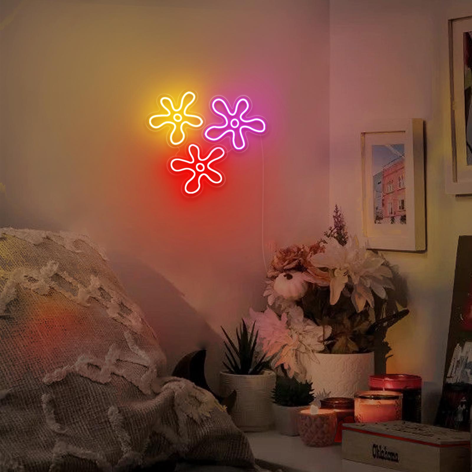 Popping Flowers Neon Sign, Spongebob Flower Neon Sign, Led Neon Sign ...