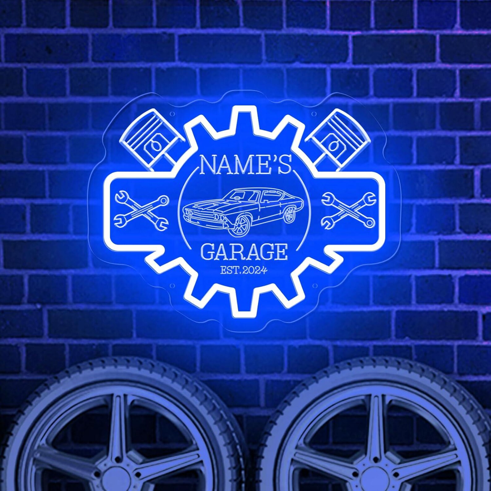 Custom Garage Neon Sign, Personalized Mechanic LED Light - Etsy
