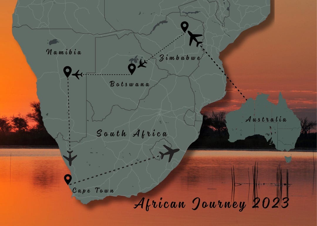 Customised Travel Journey Map Capture Memories on a Digital Wall Art ...