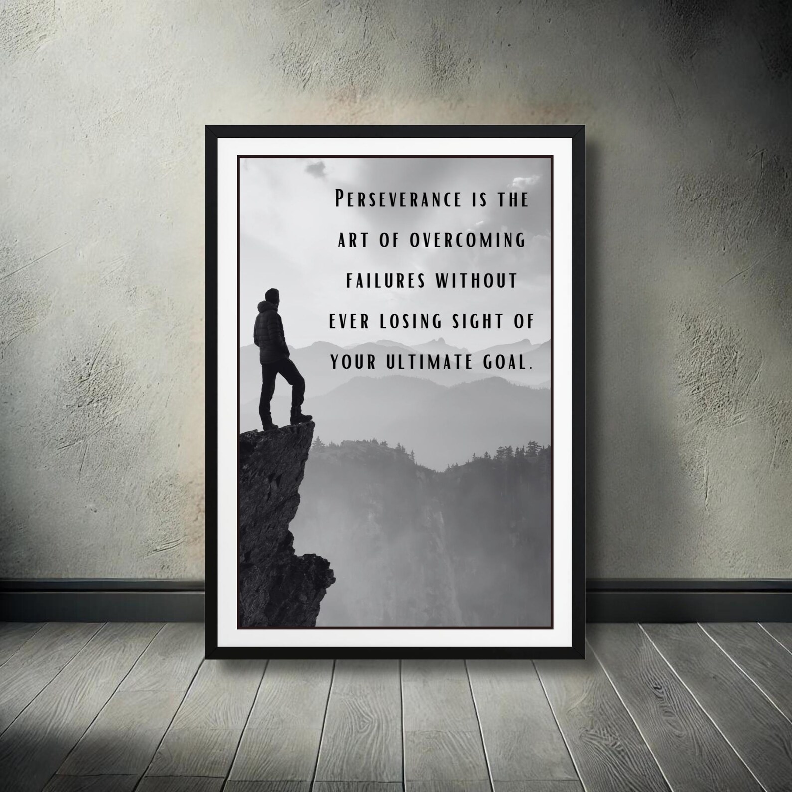Black and White Motivational Perseverance Poster Inspirational Quote ...