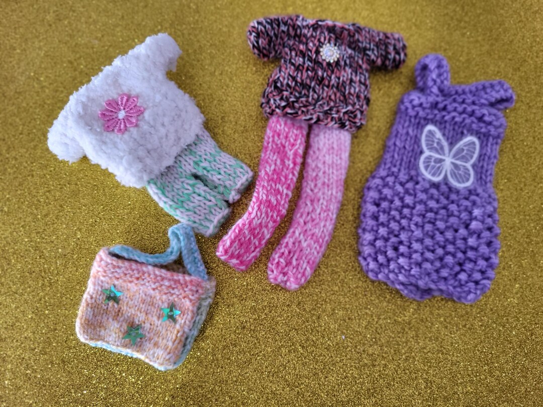 Hand Knitted Barbie Doll Clothes: 6-piece Outfit Set - Etsy