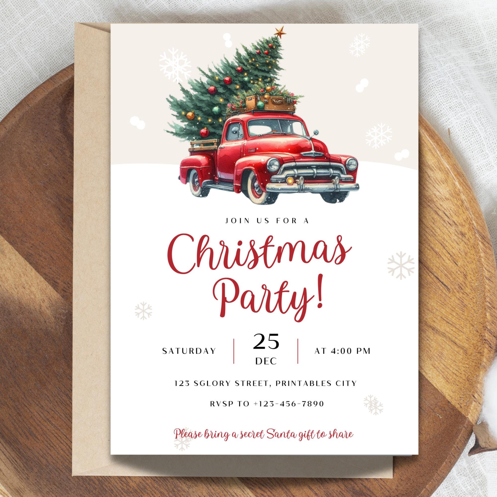 Christmas Party Invitation, Christmas Party Invite, Christmas Party ...