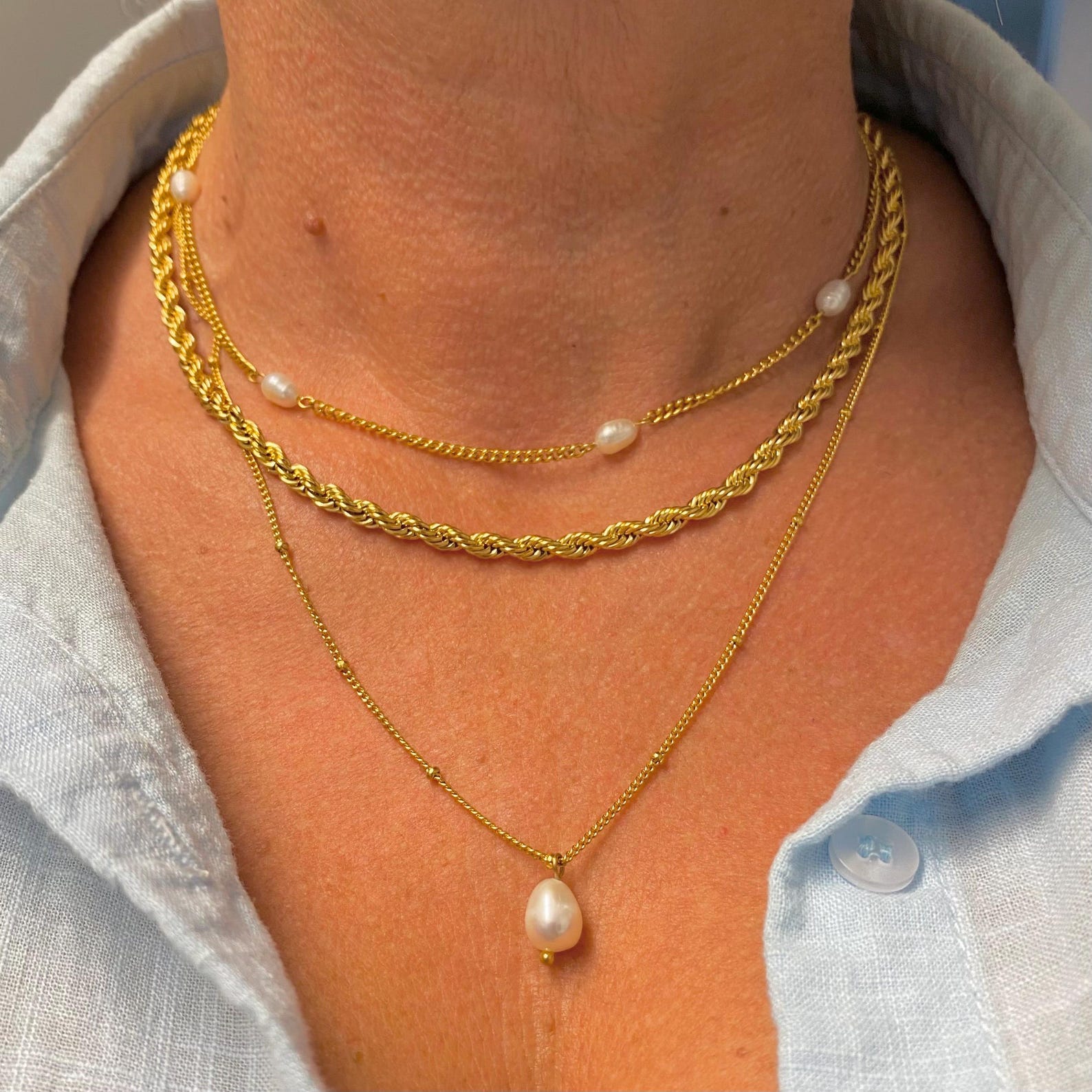 Twisted Rope Chain Necklace 18K Gold Plated - Etsy