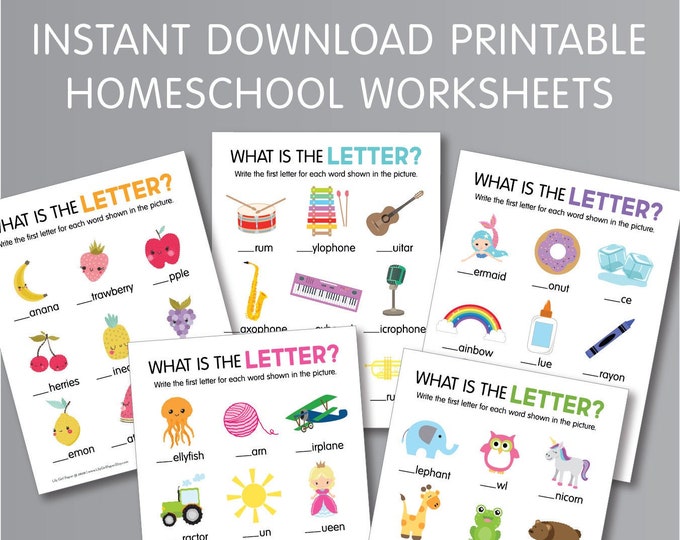 10 Printable Beginning Letters Worksheets for Kindergarten Preschool ...