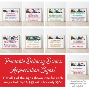 Delivery Driver Snack & Drink Signs Bundle, Mail Carrier, Essential ...