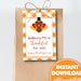 Editable Teacher and Staff Thanksgiving Gift Tag, PTO, PTA Gift Ideas ...