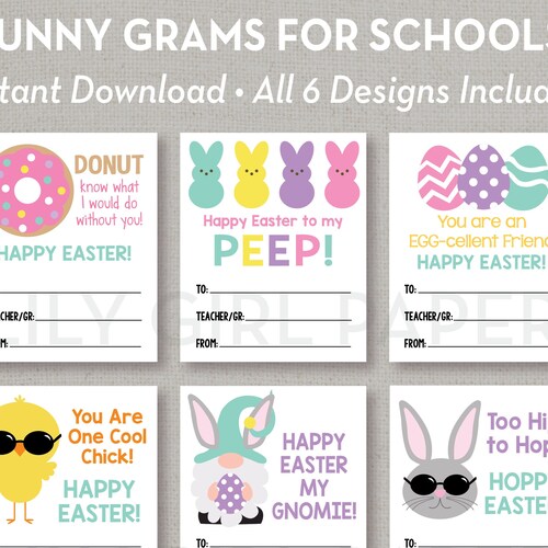 Easter Bunny Grams INSTANT Download PTA PTO School - Etsy
