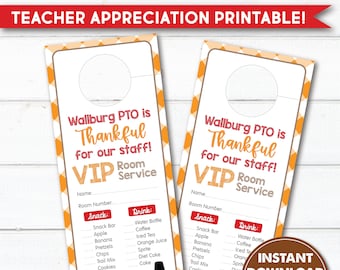 Teacher & Staff Appreciation Thanksgiving Room Service Door Hanger ...