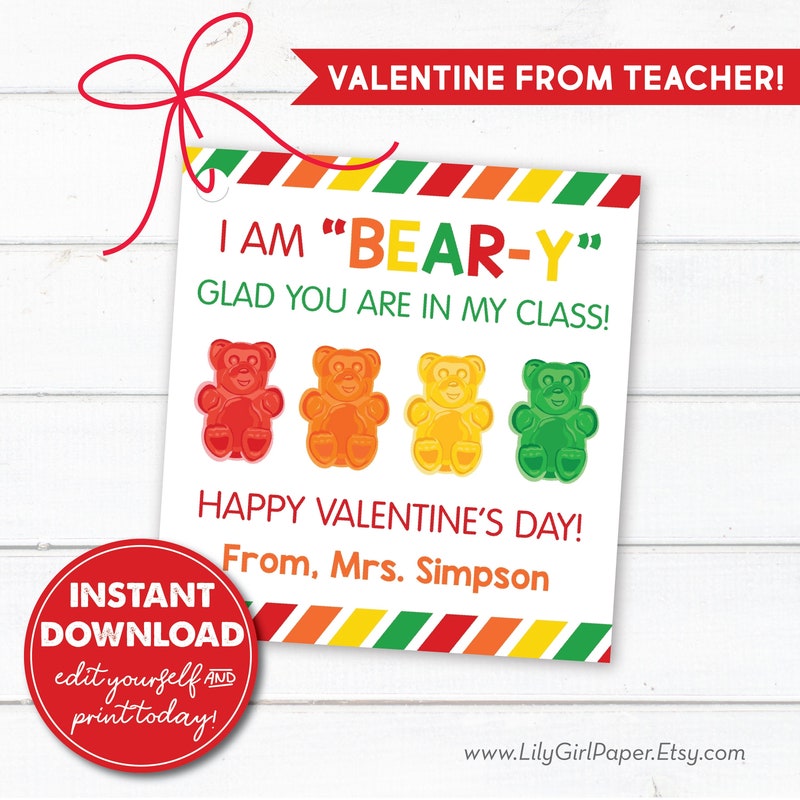 Teacher Valentine Card - Etsy