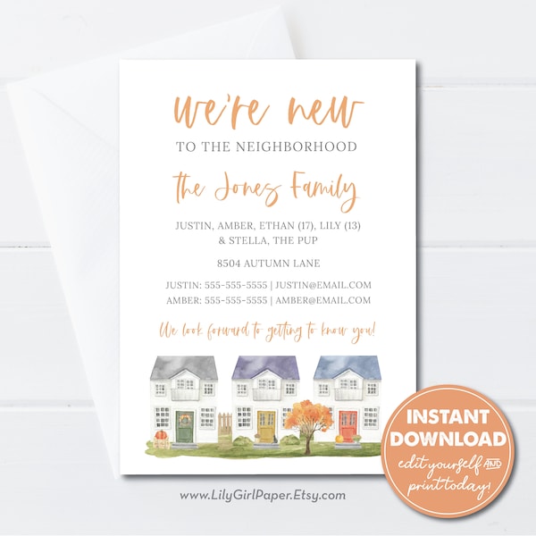 New Neighbor Card - Etsy