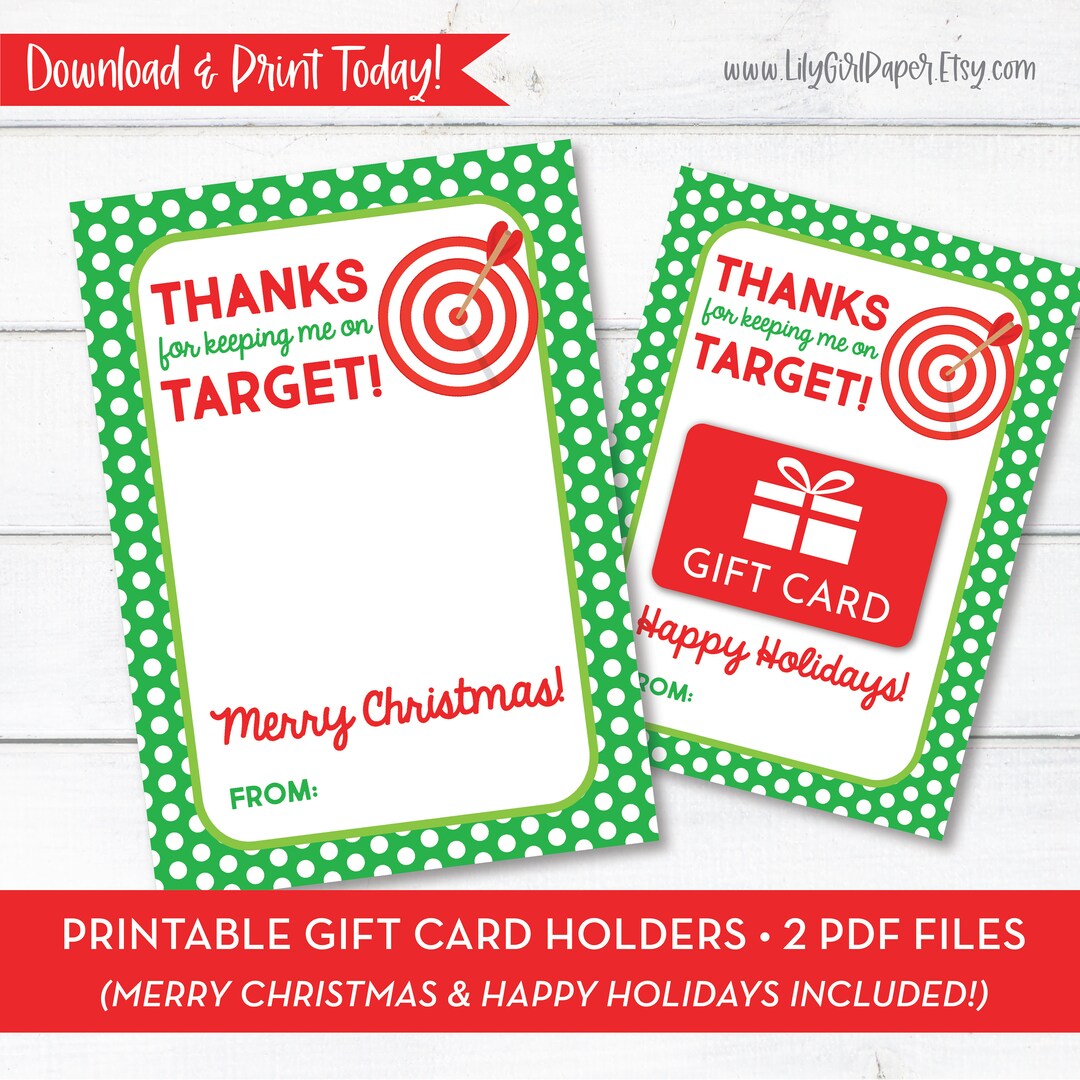 Target Gift Card Holder, Christmas Gift Card, Holiday Gift, INSTANT ...