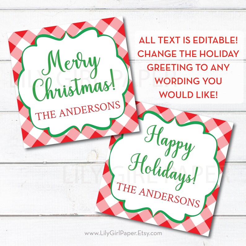 Editable Personalized Christmas/holiday Enclosure Card Gift - Etsy