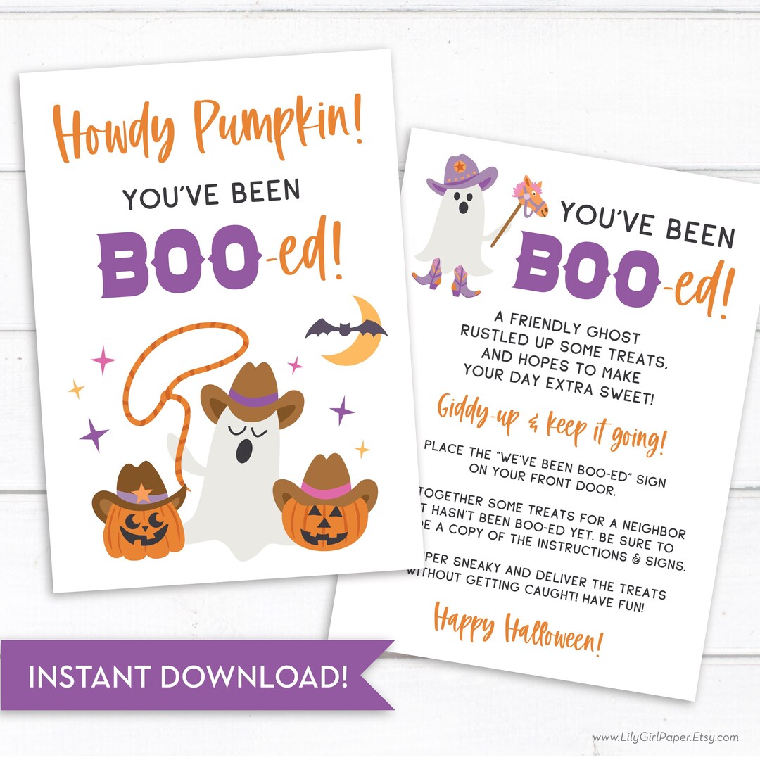 You've Been Boo-ed Halloween Printables, Western Cowboy Ghost ...