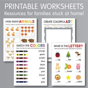 PRINTABLE Mega Bundle, 14 Home School Worksheets, Preschool ...