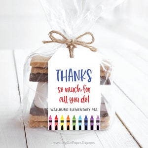 Editable Teacher & Staff Appreciation Week Treat Bag Tag, Teacher Gift ...
