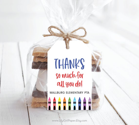 Editable Teacher & Staff Appreciation Week Treat Bag Tag, Teacher Gift ...