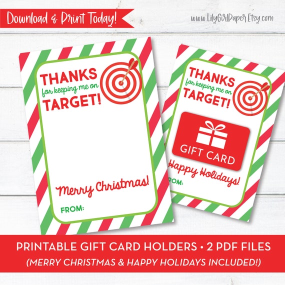 Target Gift Card Holder Christmas Card Happy Holidays Gift - Etsy