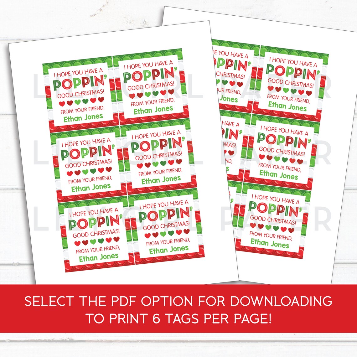 Editable Pop It Christmas Gift Tag Have a Poppin' Good - Etsy